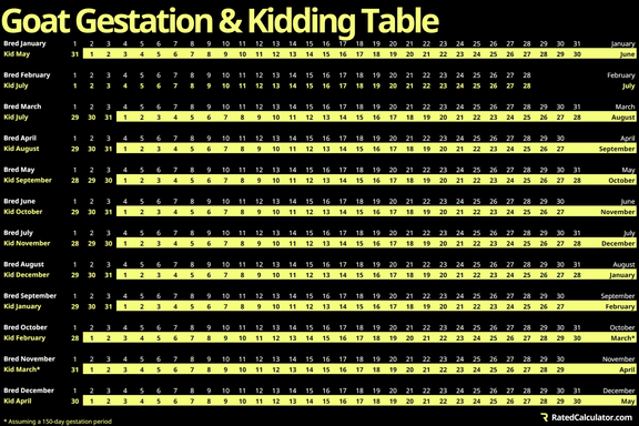 Goat Gestation Calculator & Chart | Works for Standard & Miniature Breeds